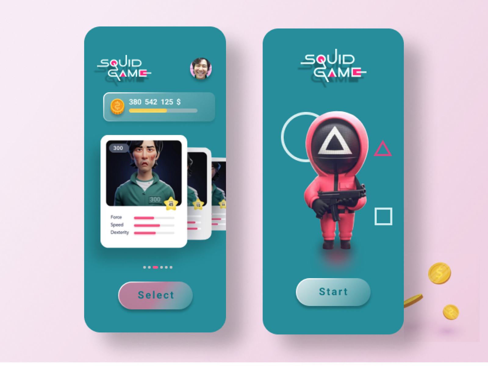 Squid Game Mobile Gaming App | Concept UI Design by Prabhasha Jayasekara on Dribbble