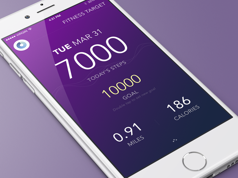 Step Tracker Home screen by Nick Herasimenka on Dribbble