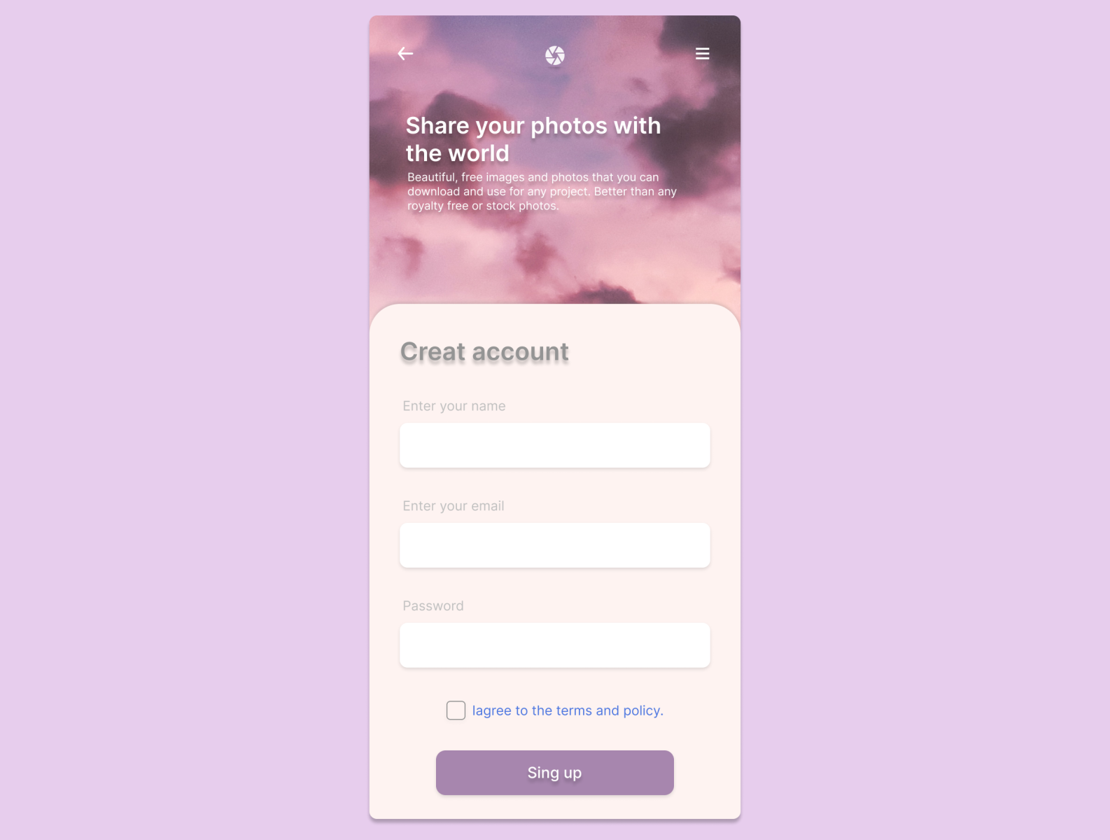DailyUI 082 Form by Hbaoi on Dribbble