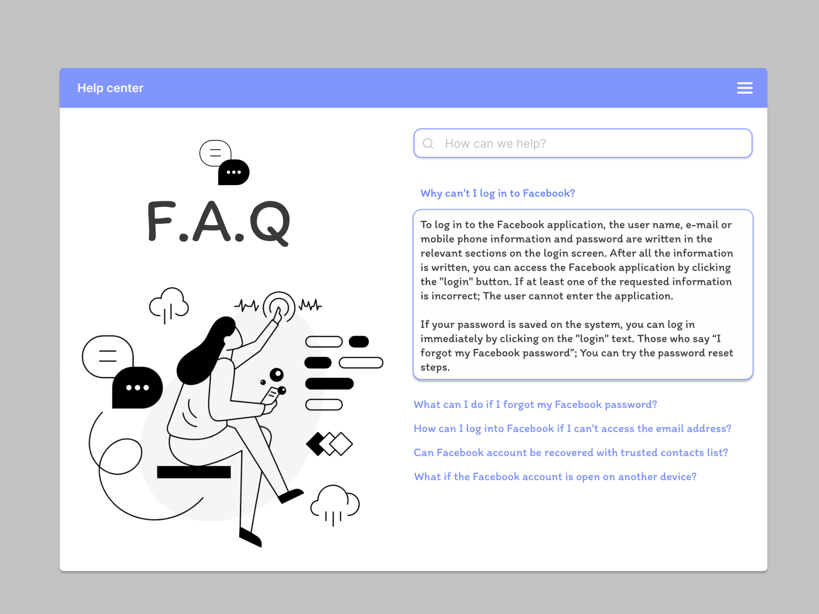 Daily UI #092 - FAQ by Hbaoi on Dribbble