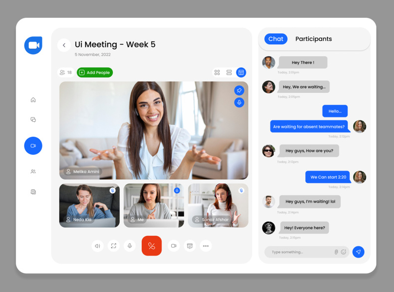 Meeting and Video Conference UI Concept by Faezeh Mashmool on Dribbble