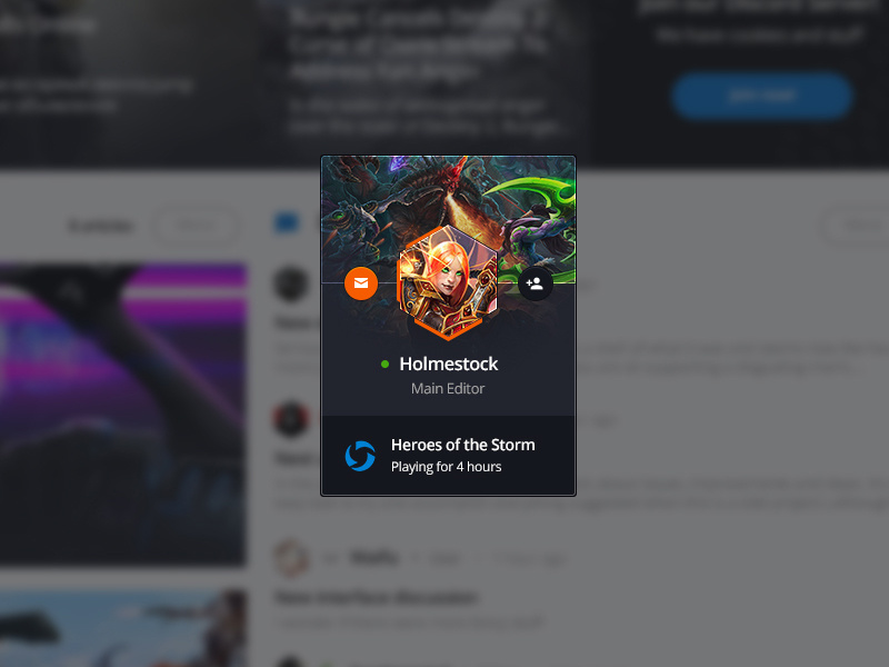 Gaming Profile Pop-up by Simon Tsereteli on Dribbble