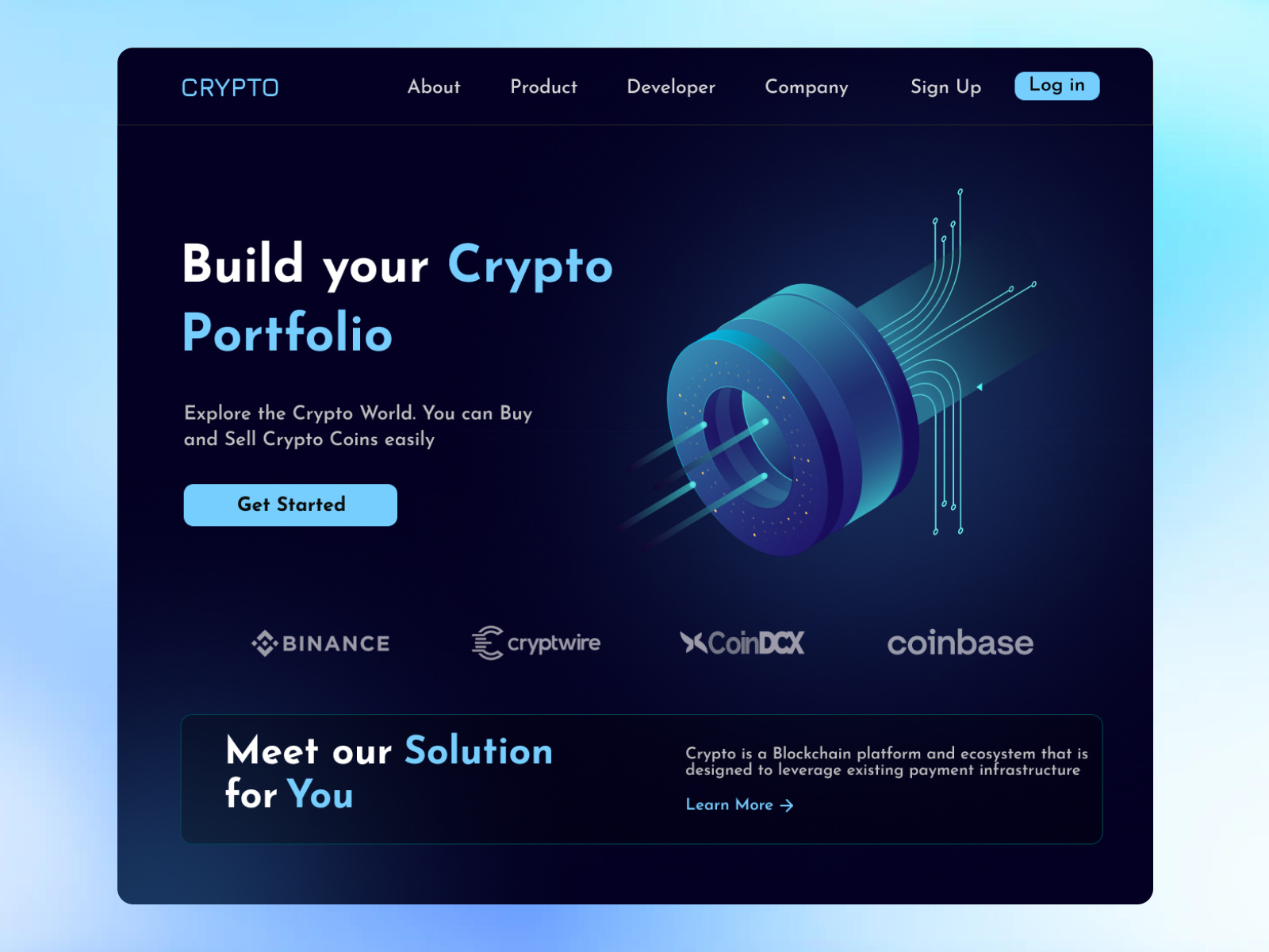 CRYPTO Landing Page by DesignX - A Product Engineering Agency on Dribbble