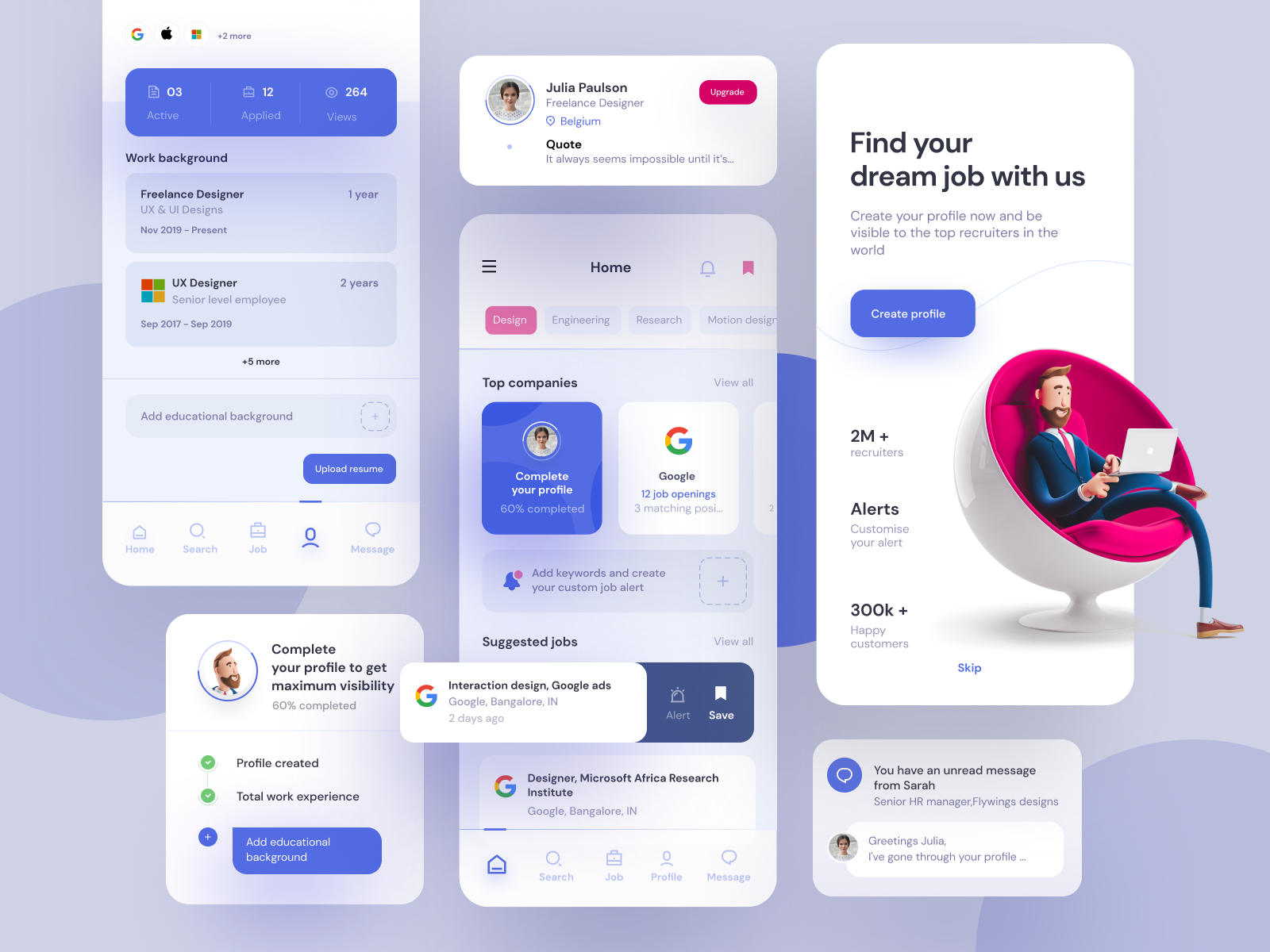 Job Searching App By Akshay Devazya For Orizon Uiux Design Agency On Dribbble 