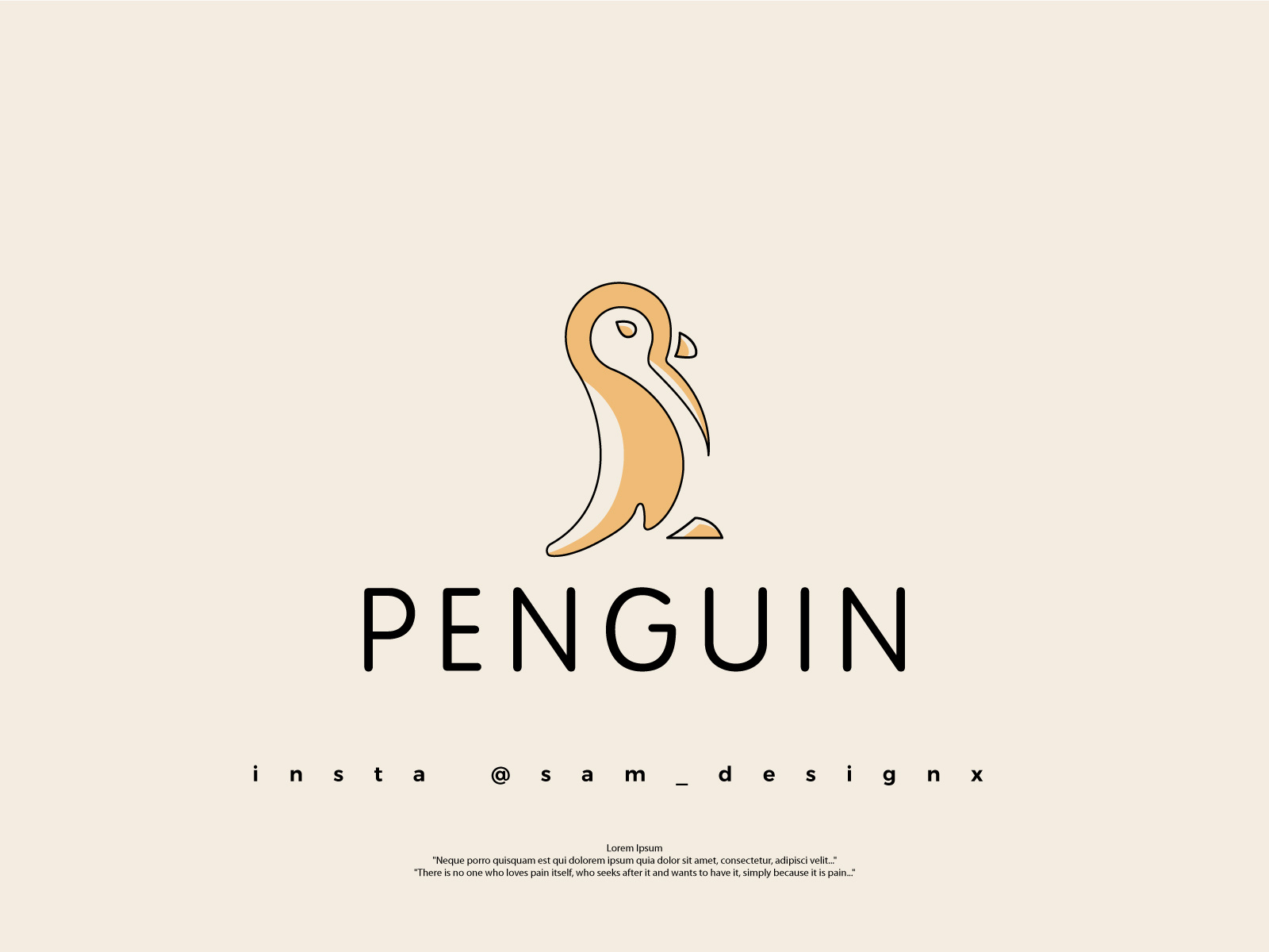Line Art Penguin Logo by Muhammad Samay on Dribbble