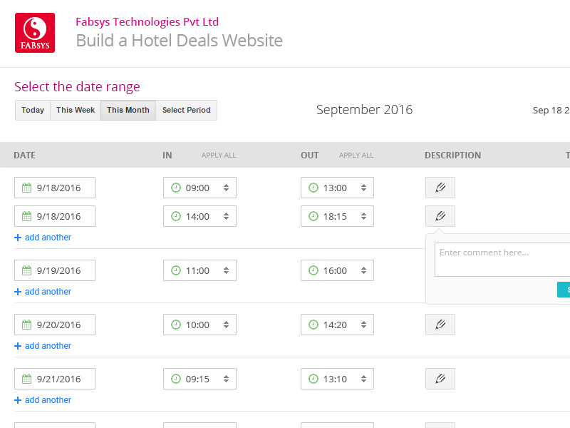 Time sheet by Kumar Arunachalam on Dribbble