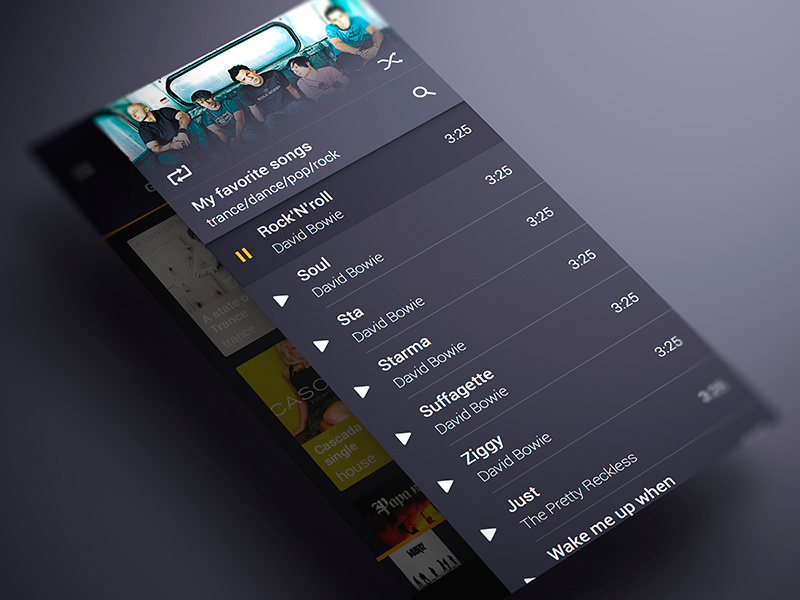 Android music App Material design Playlist by ALEX BENDER on Dribbble
