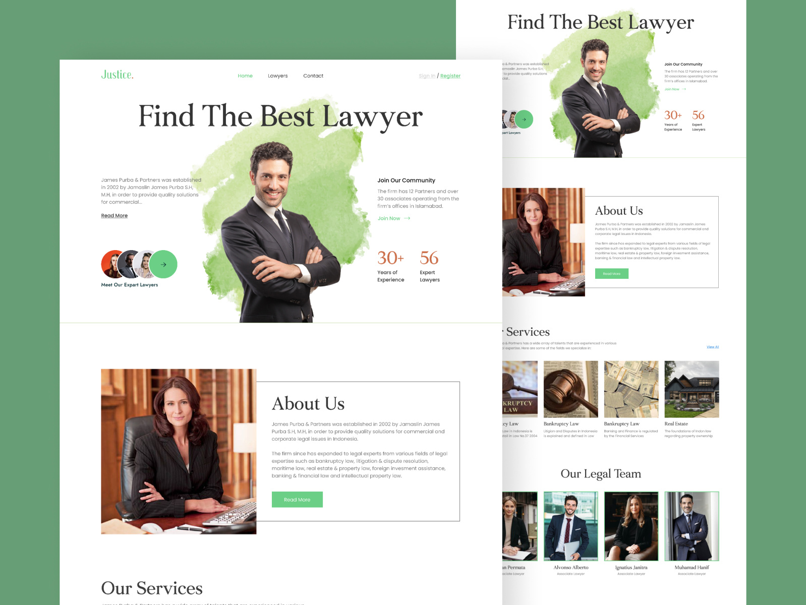 Lawyer Website Landing Page Design by kazi Jihan on Dribbble