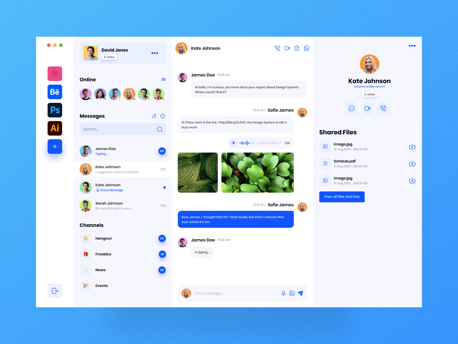 Messenger Dashboard Light Mode by Chouaib Belagoun 👋 on Dribbble
