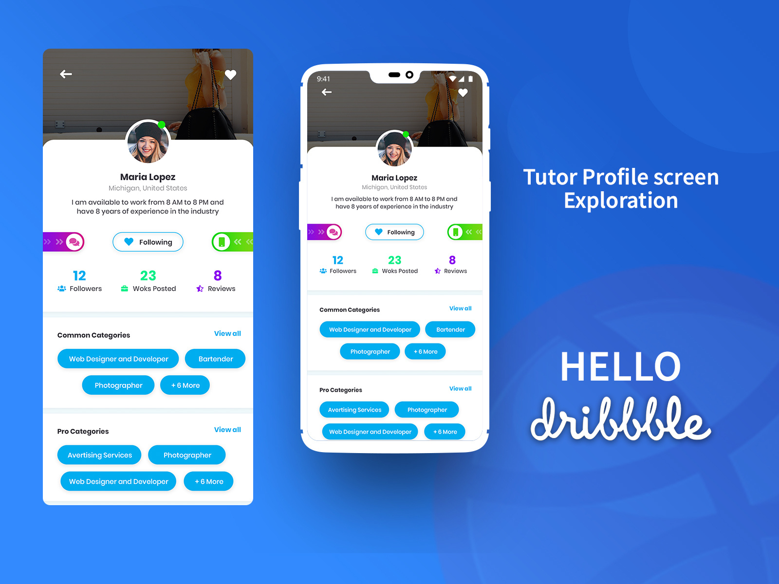 Tutor app profile by Md Shohanur Rahman on Dribbble