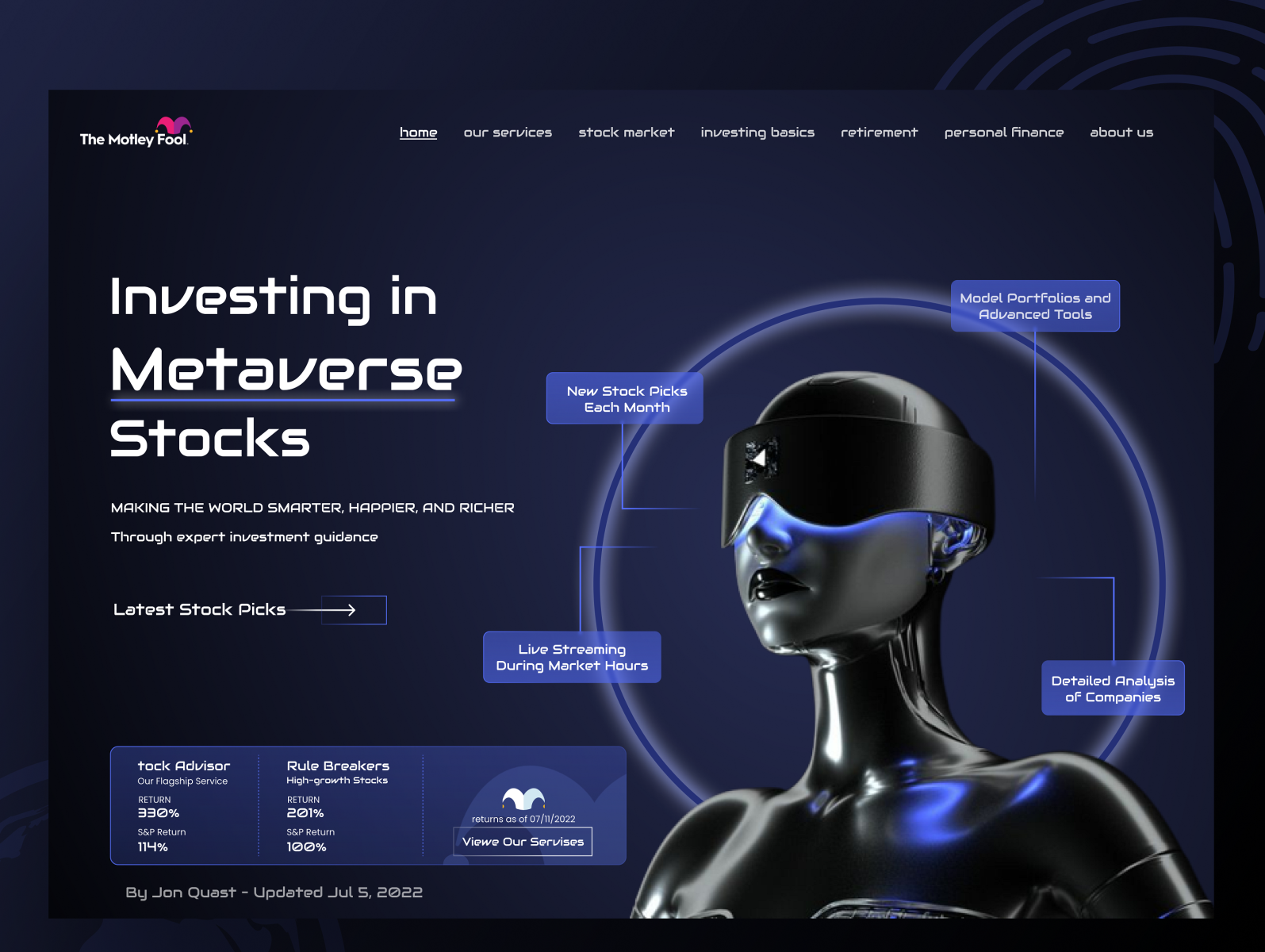 The Motley Fool Landing Page Redesign by Sara Nazari on Dribbble