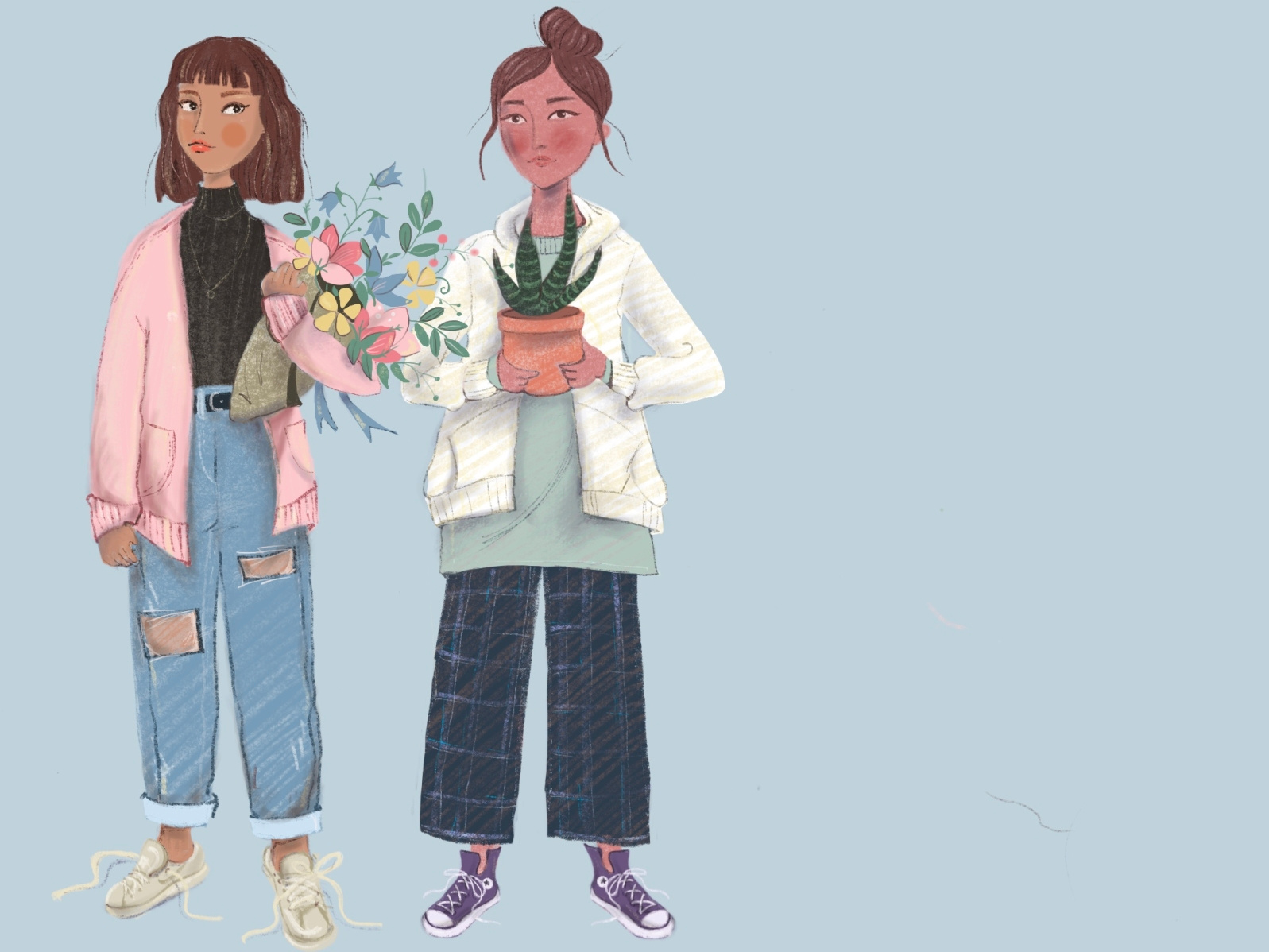 2 Girls by Sharon Dev on Dribbble