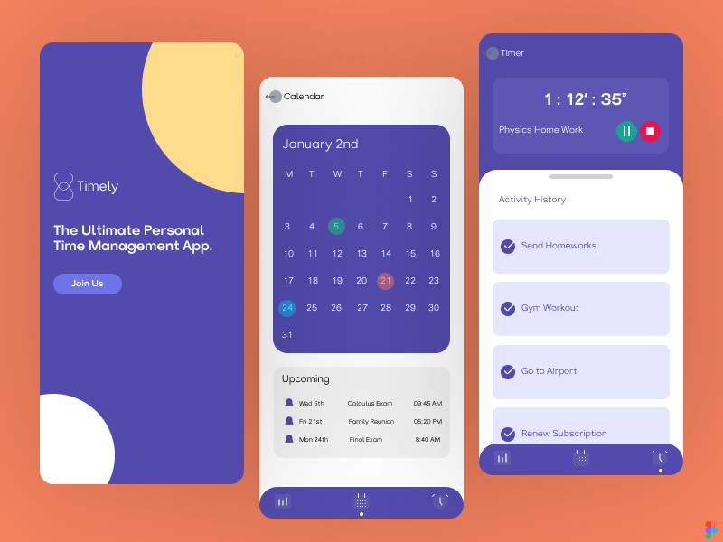 Time Management App by Qoulio Labs on Dribbble