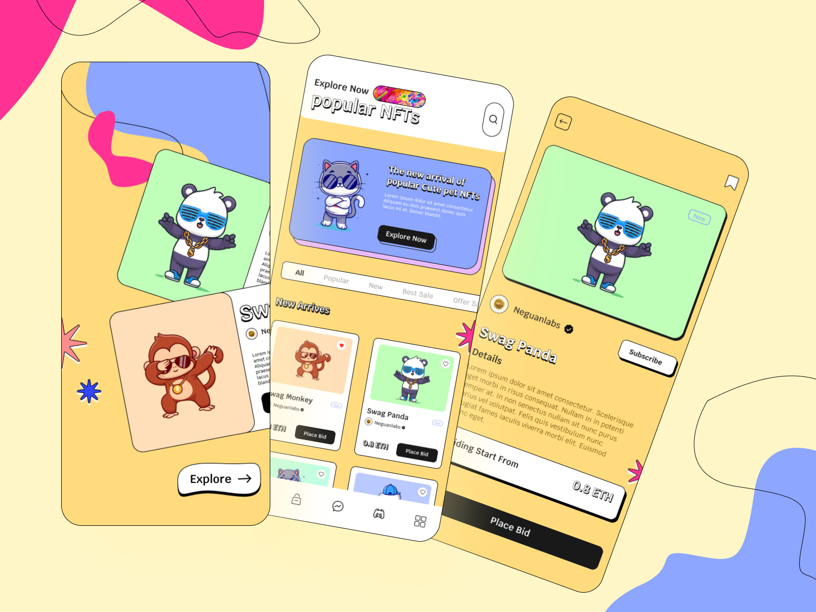 Cute NFTs App UI Design by Jisan Hossan on Dribbble