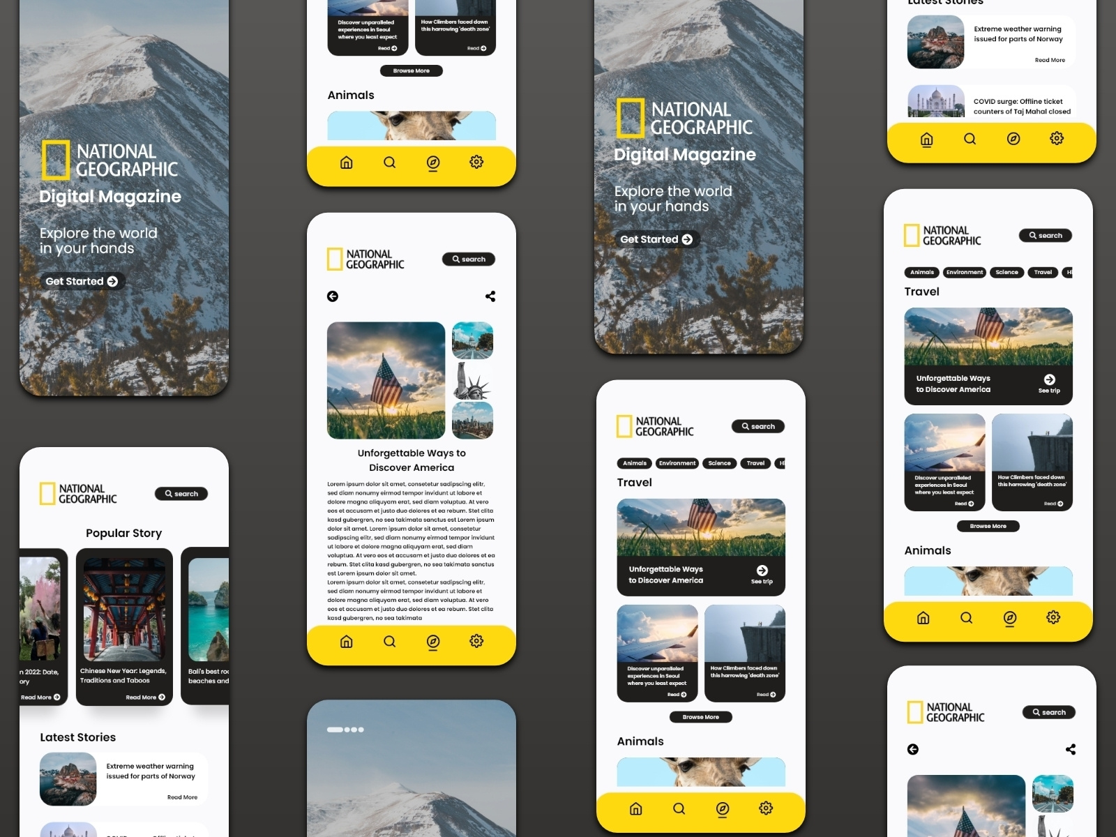 National Geographic Mobile Concept UI/UX by Kevin Kurniawan on Dribbble