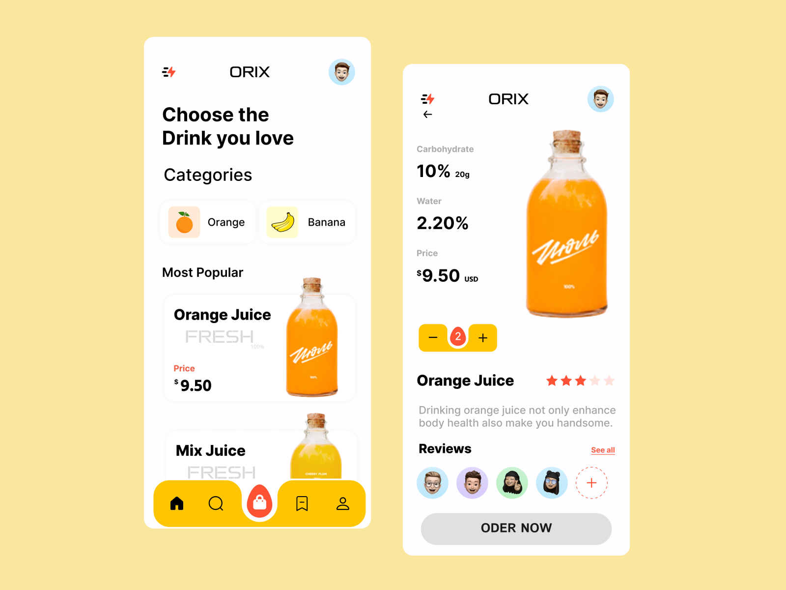 Fresh Juice App UI Design by Mohsin on Dribbble