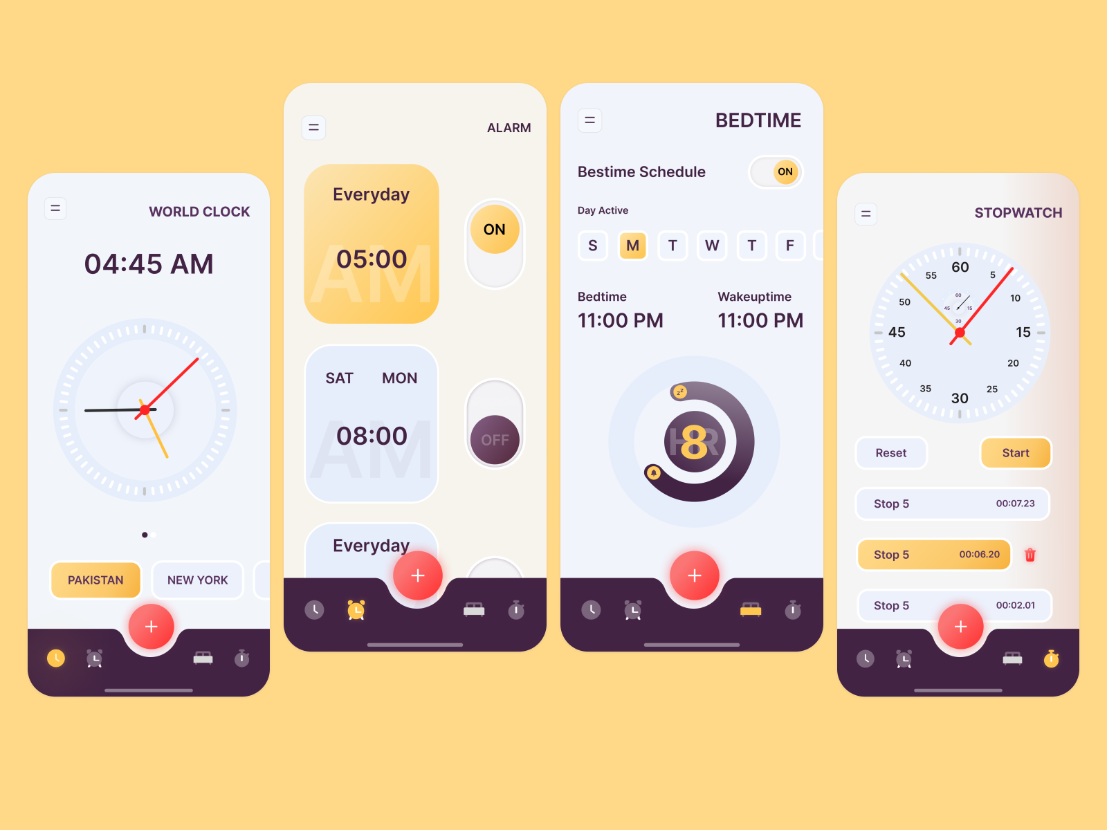 Clock App Ui Design By Mohsin On Dribbble