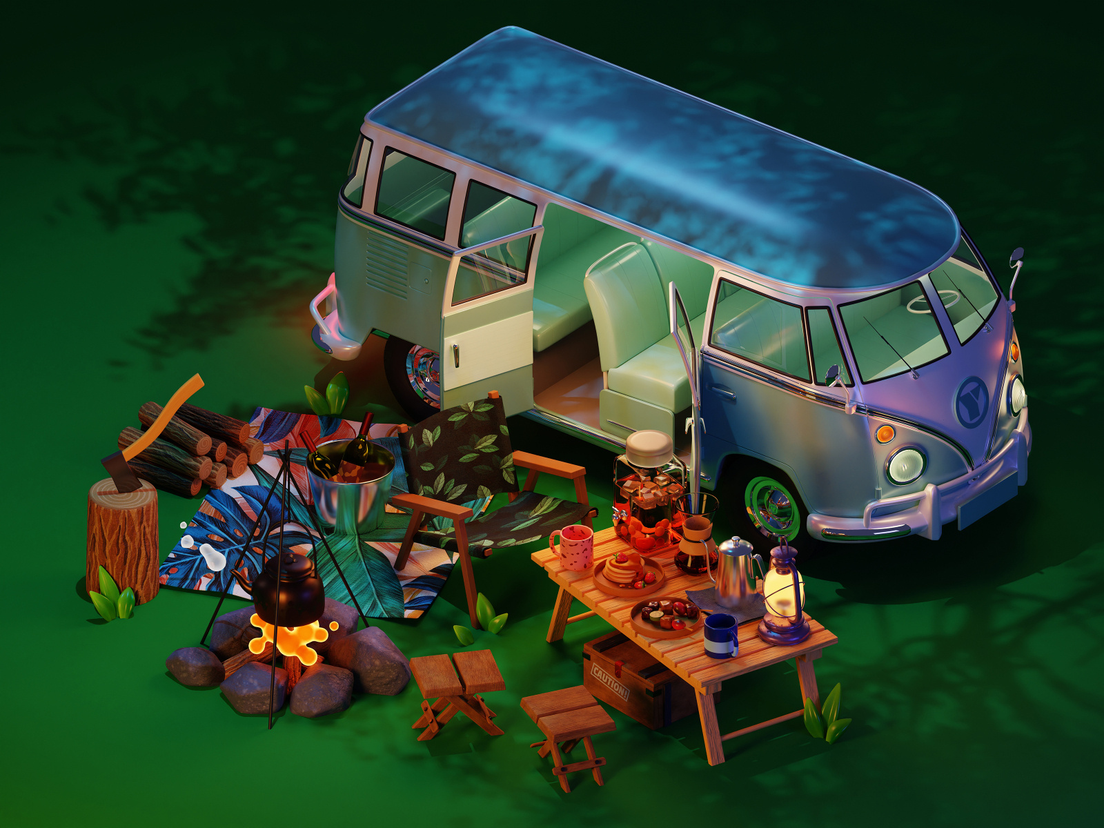 Summer Camp Night By Yao Chan On Dribbble summer-camp-night-by-yao-chan-on-dribbble