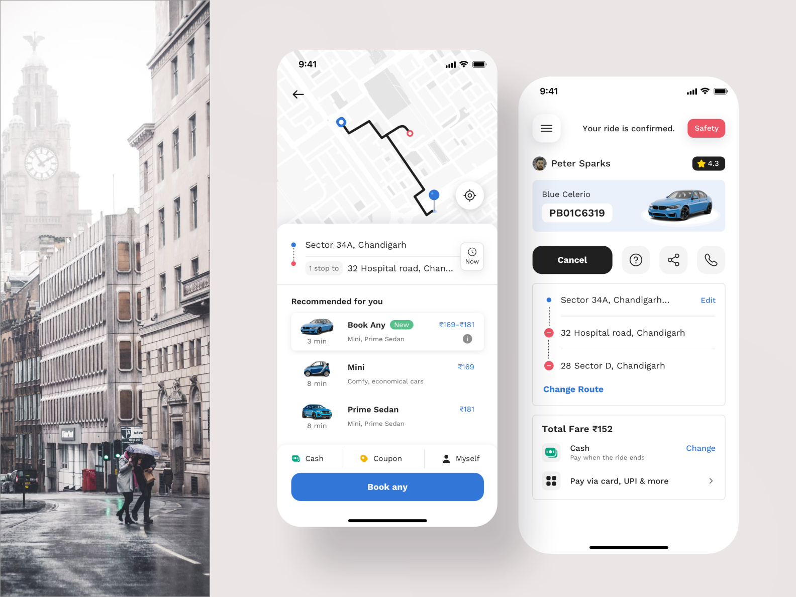 Cab Booking App by Harkesh on Dribbble