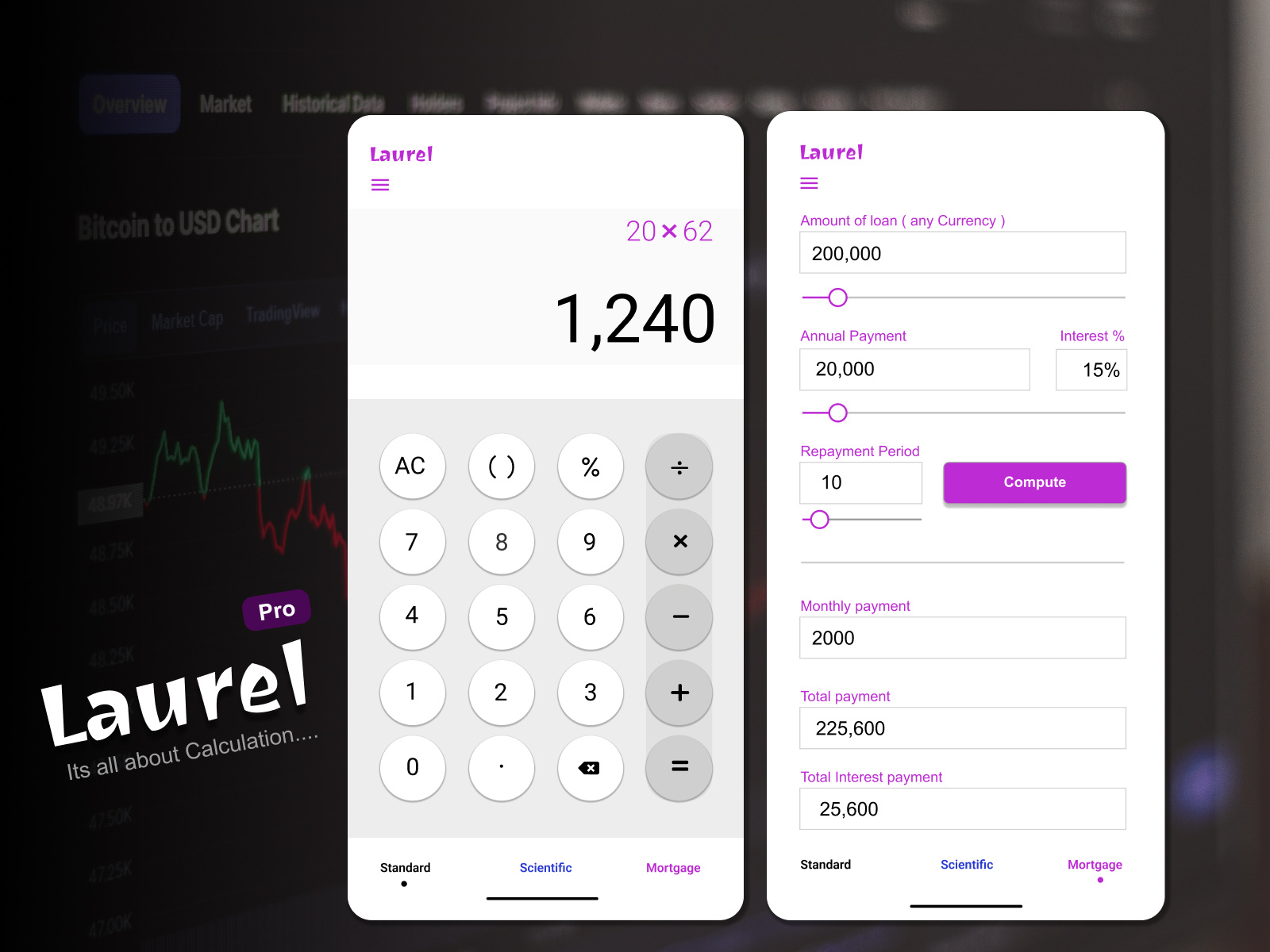 Laurel Calculator Interface Design by Charles Okolo on Dribbble