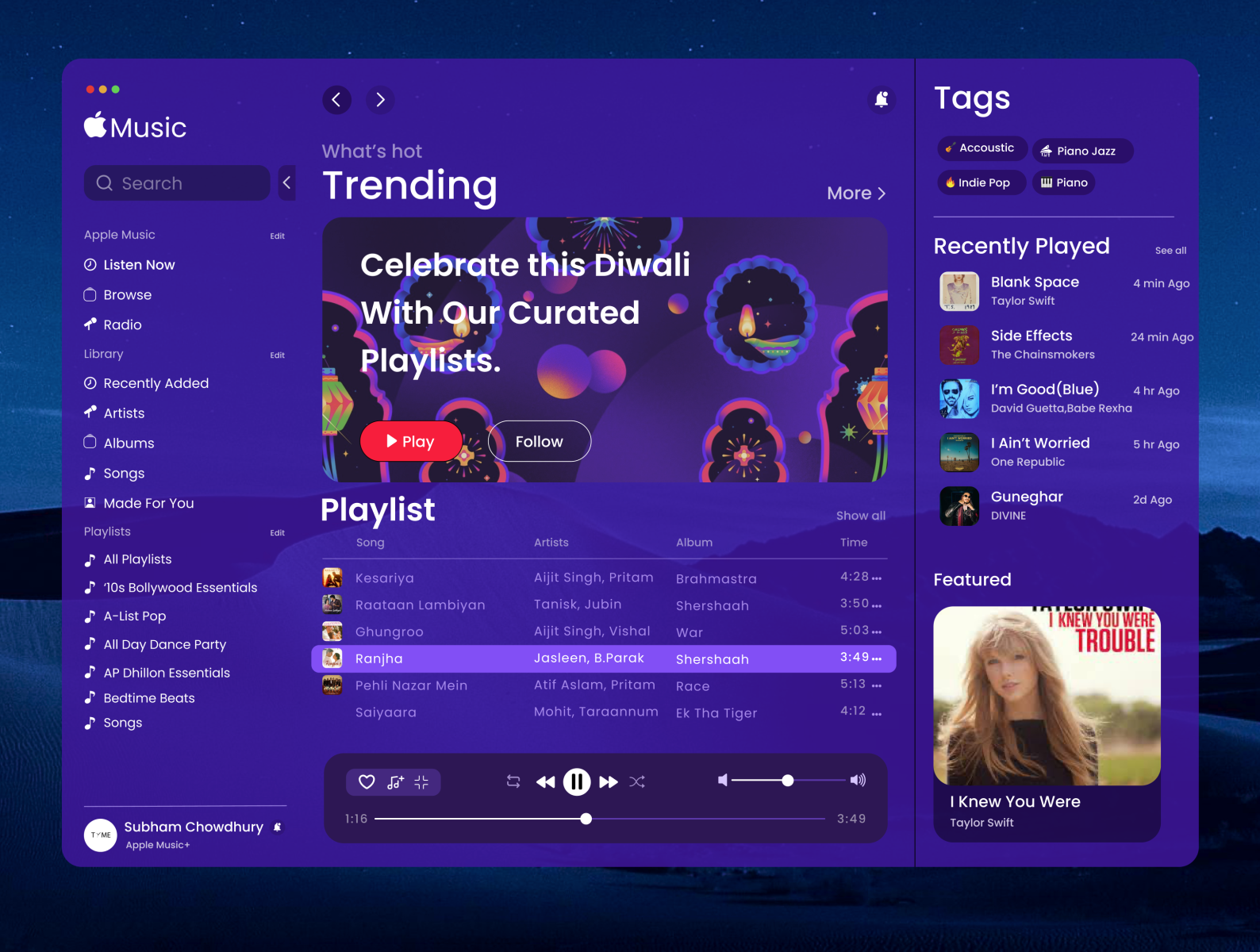 Apple Music UI Design by Subham chowdhury on Dribbble