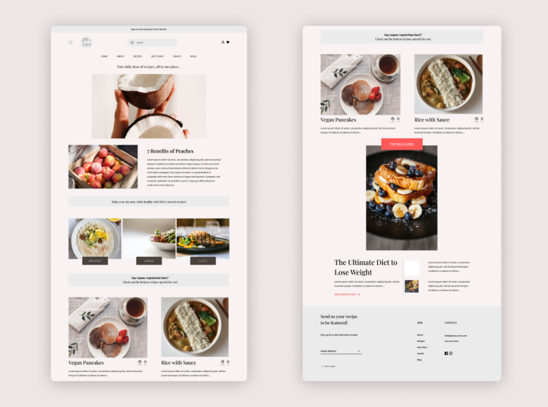 Cooking Blog | UI Design by Anzhela Petrosyan on Dribbble