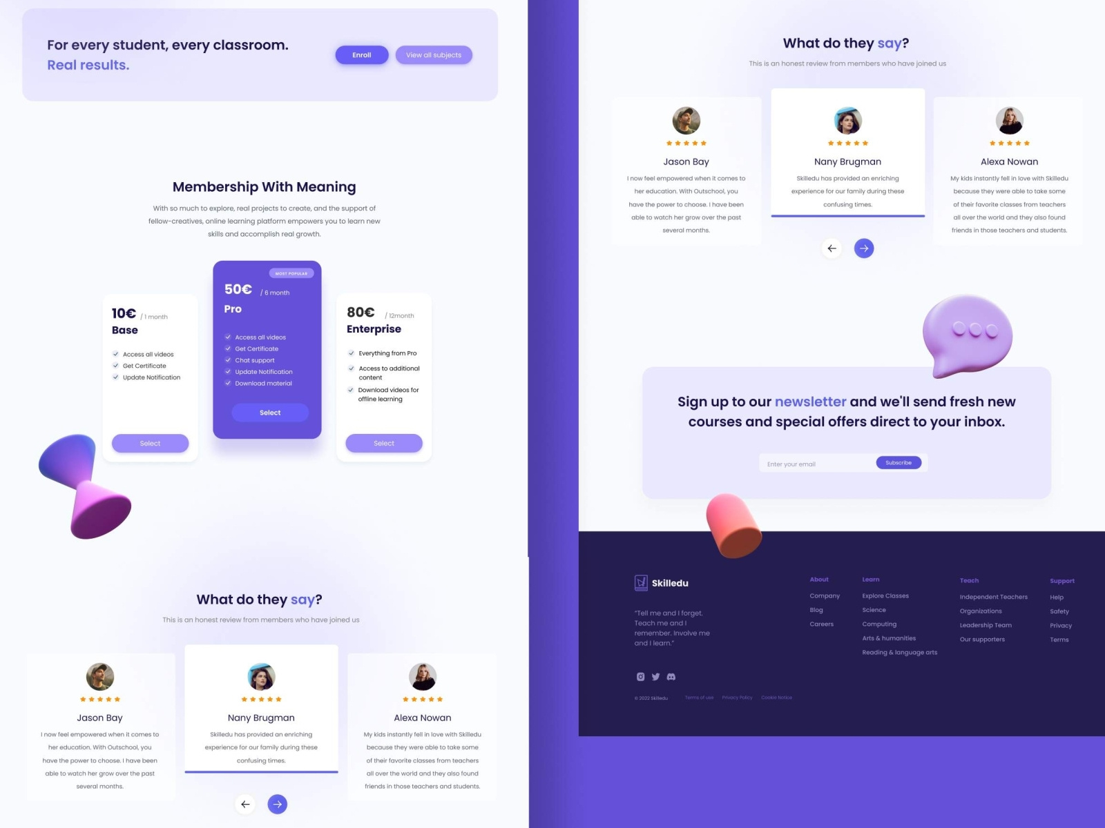 Online learning website design by Dovile on Dribbble