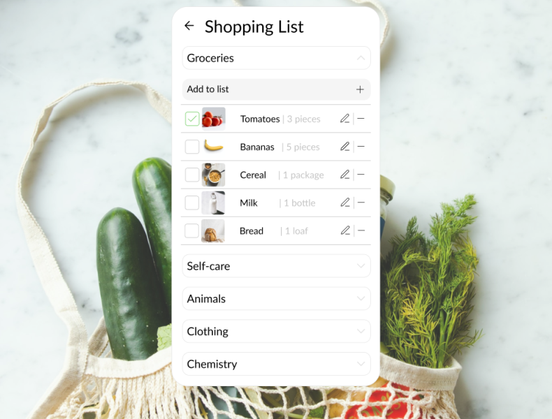 Shopping List by Maria Gabrowska on Dribbble