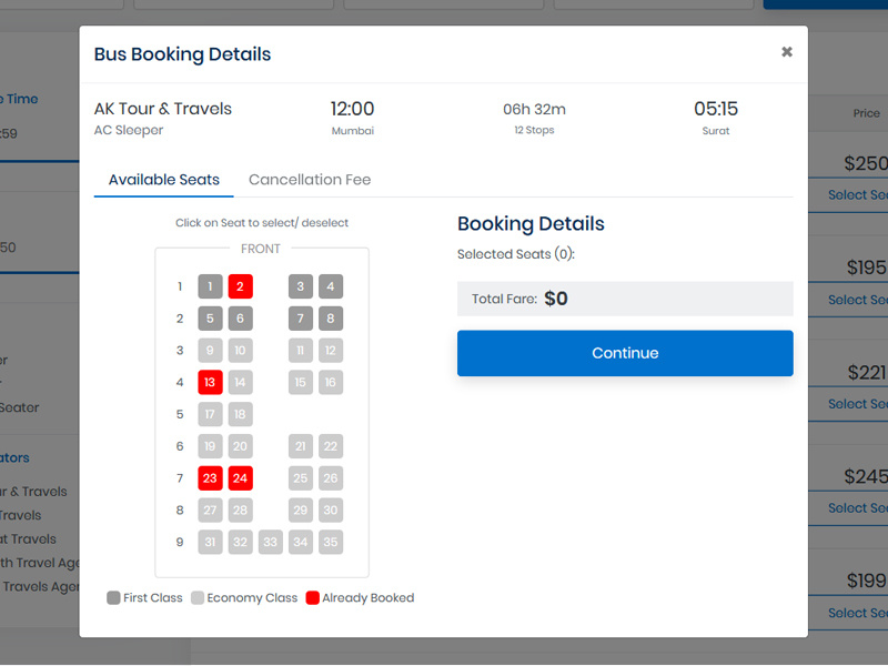 Bus Booking Details by Harnish Design on Dribbble
