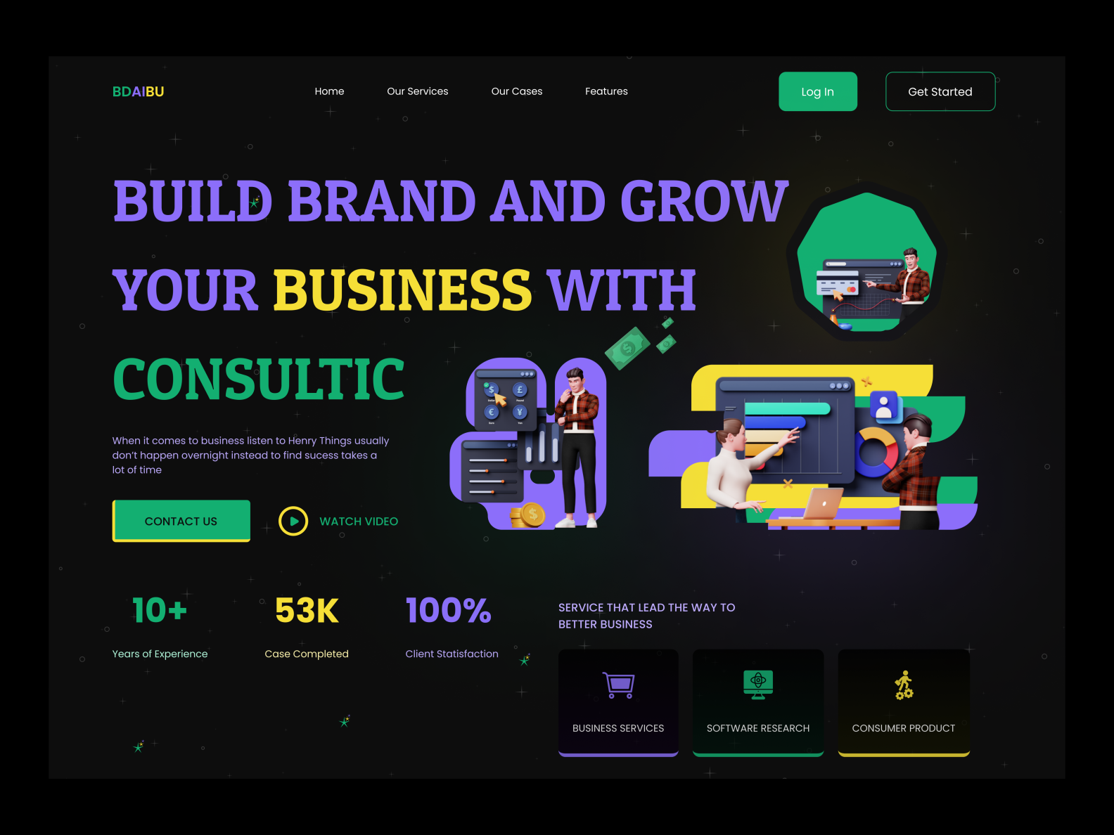 Business consultation agency WEB Header by Masud Sardar on Dribbble