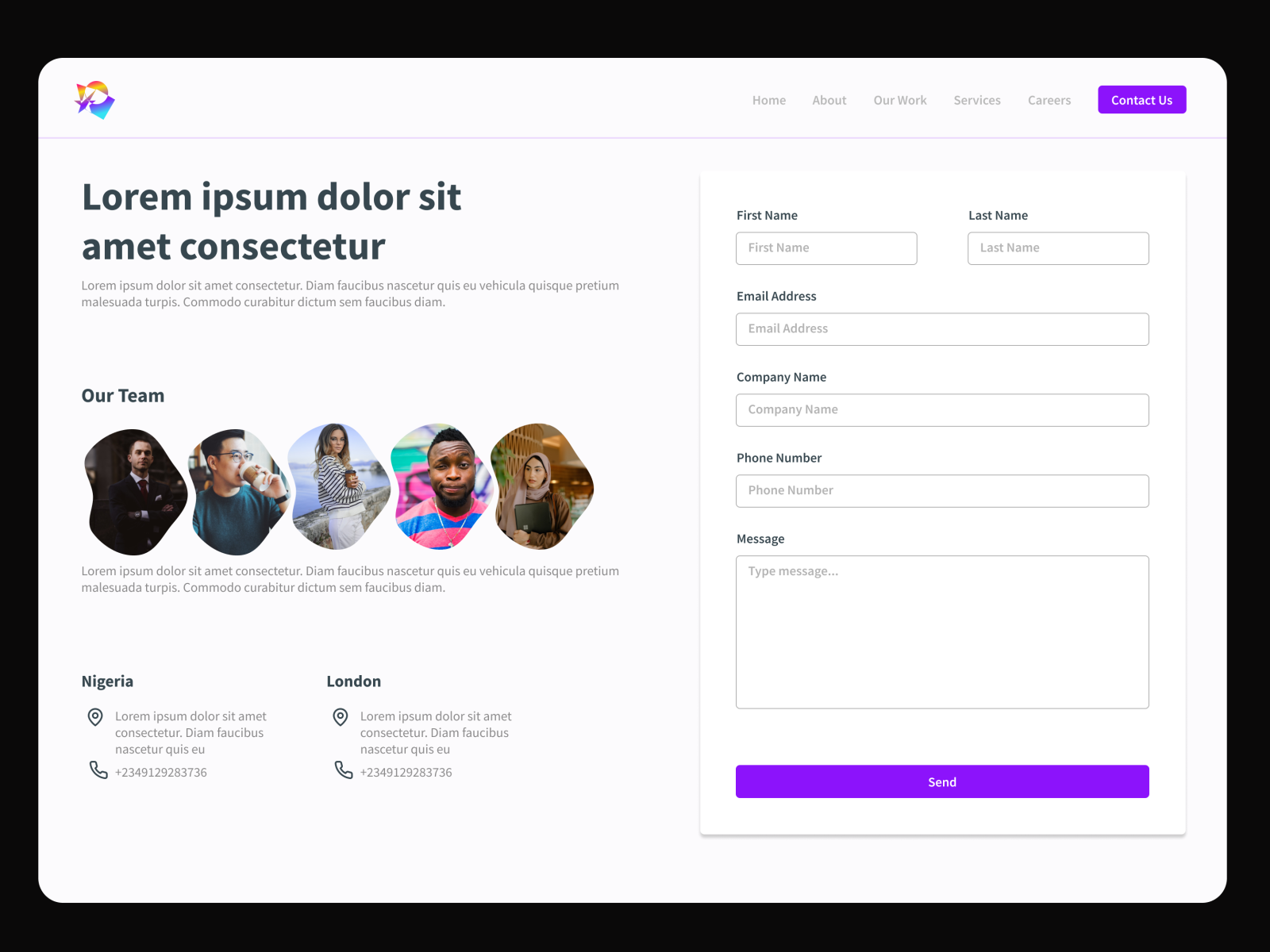 Contact Us Page - Design Challenge 4 by Ennie Keston on Dribbble