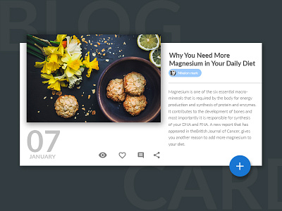 Material Blog Card by Magnigenie on Dribbble