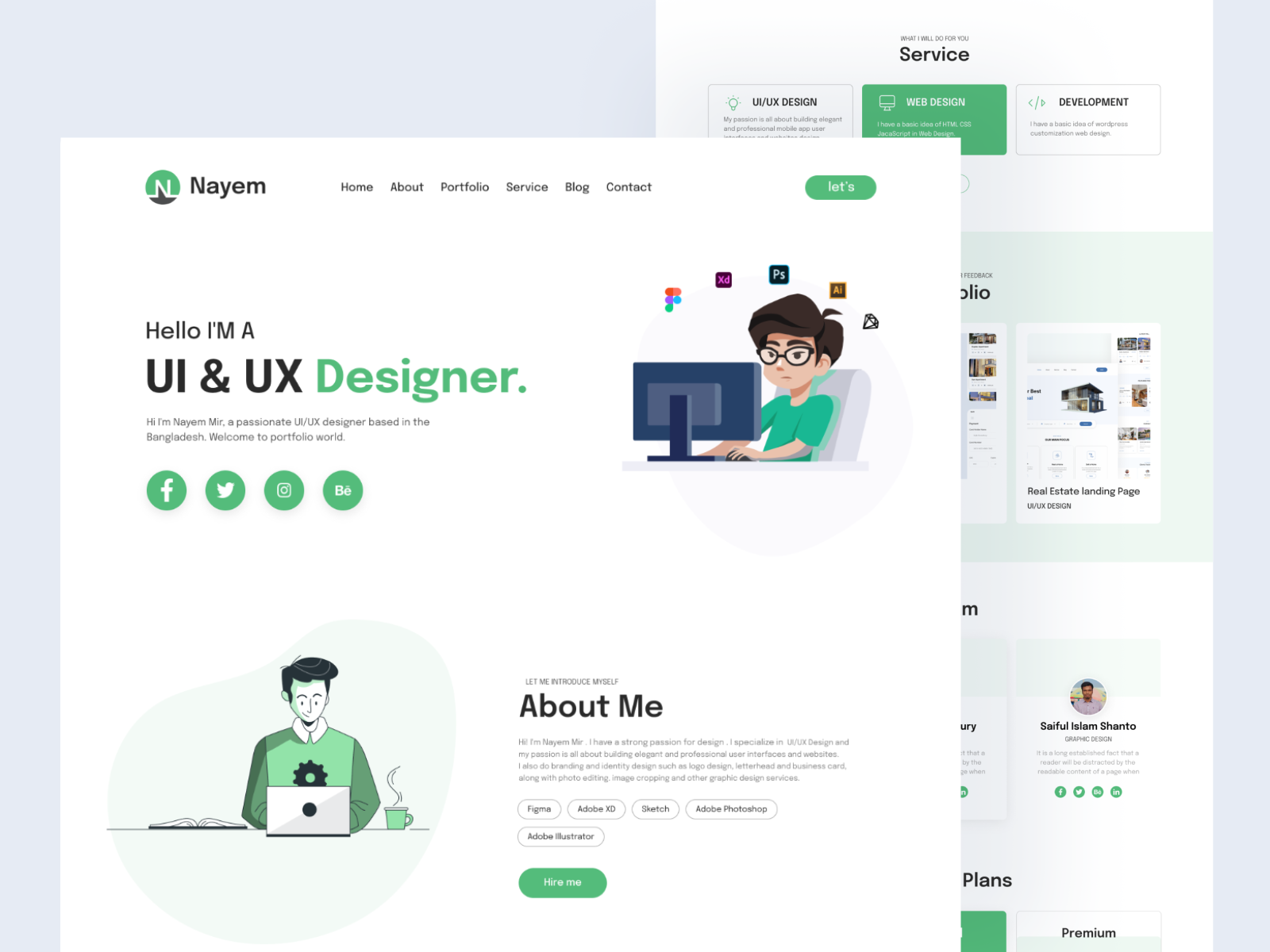 Personal Portfolio/Resume Landing Page by Nayem Mir on Dribbble