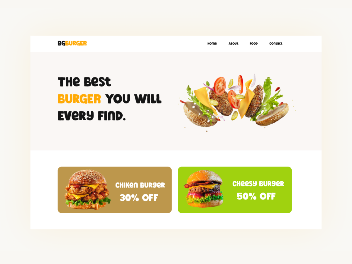 Burger Landing Page Design by Nayem Mir on Dribbble