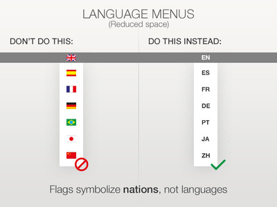 Language menus with flags... by Damian Vila on Dribbble