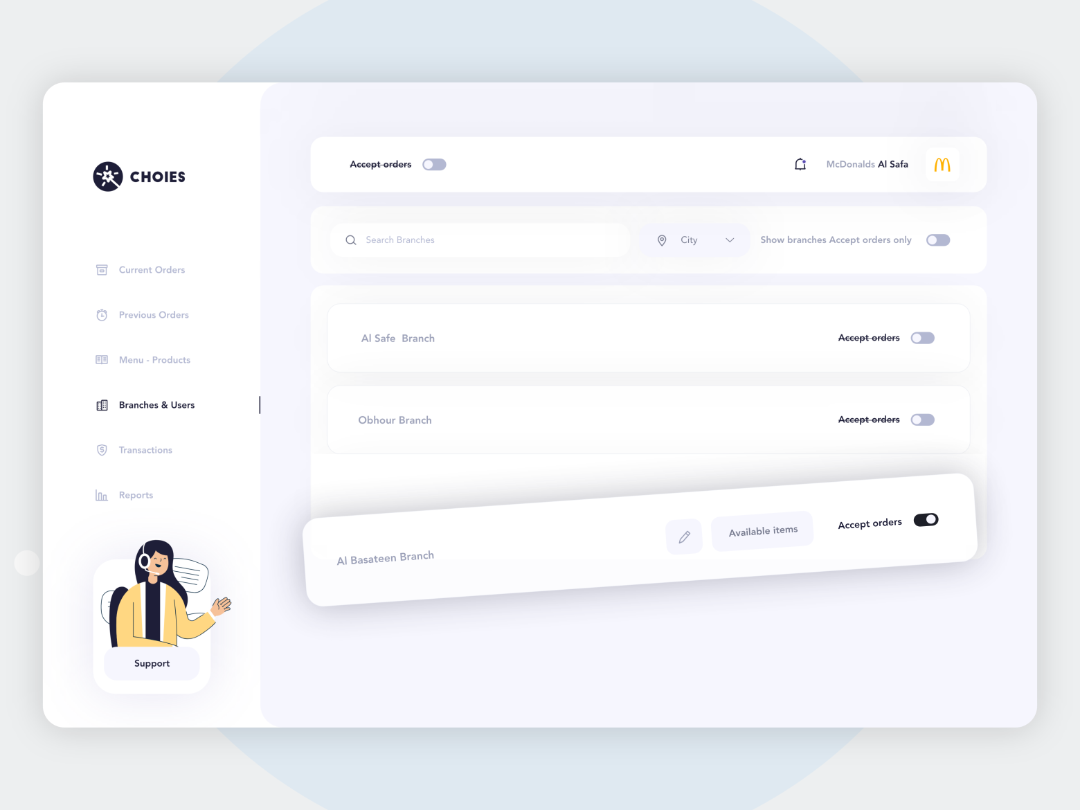Choies App is an online food ordering - Branches list screen by George ...