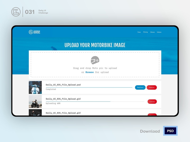 File Upload Concept | Daily UI challenge - Day 031/100 by George Samuel on Dribbble