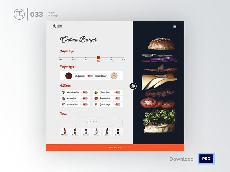 Customize your Sandwich | Daily UI challenge - Day 033/100 by George ...