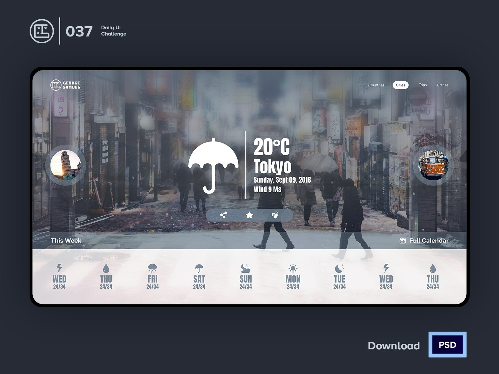 Weather board | Daily UI challenge - Day 037/100 by George Samuel on ...