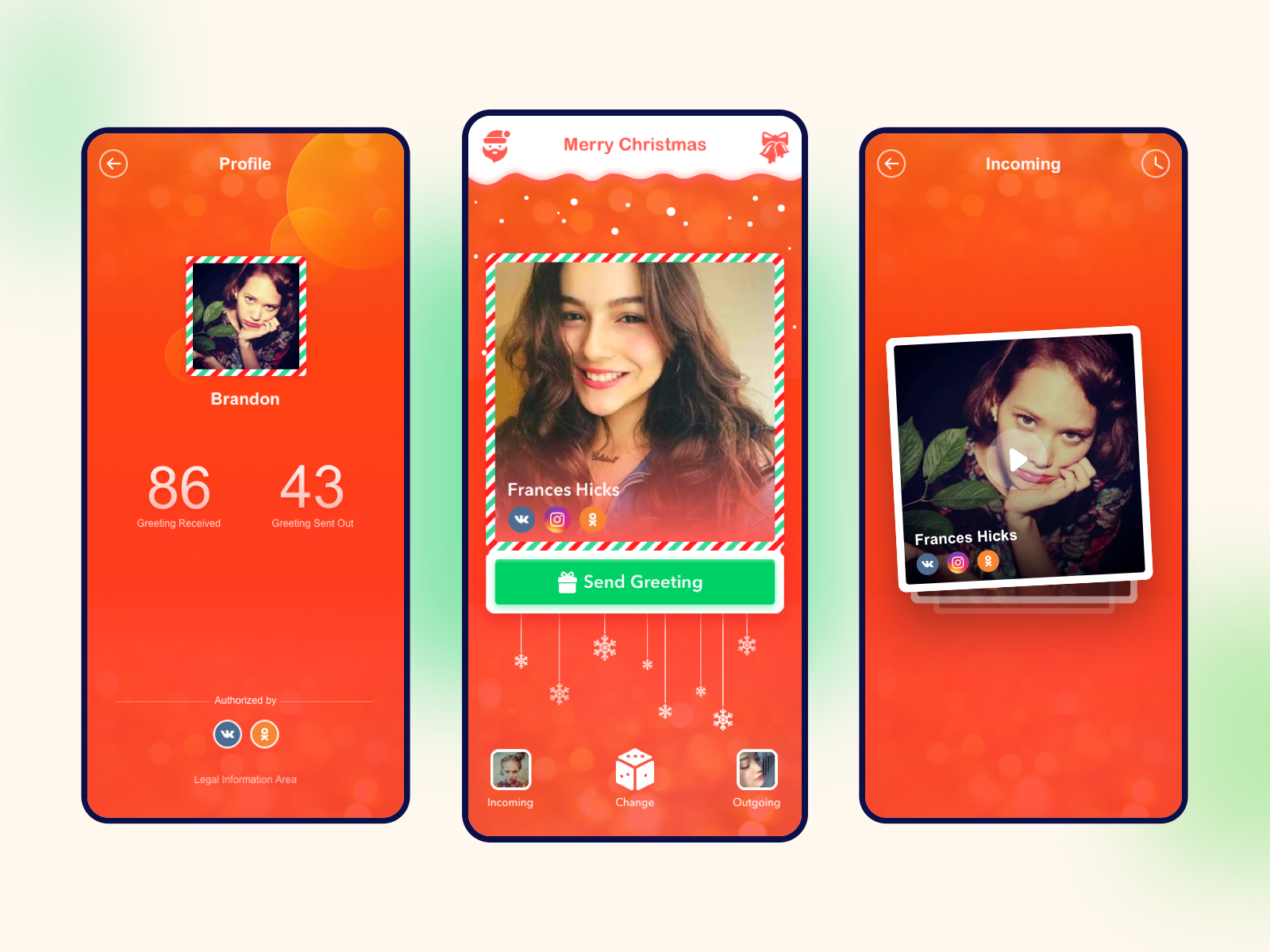 Christmas Greeting APP Design by Brandon Qian on Dribbble