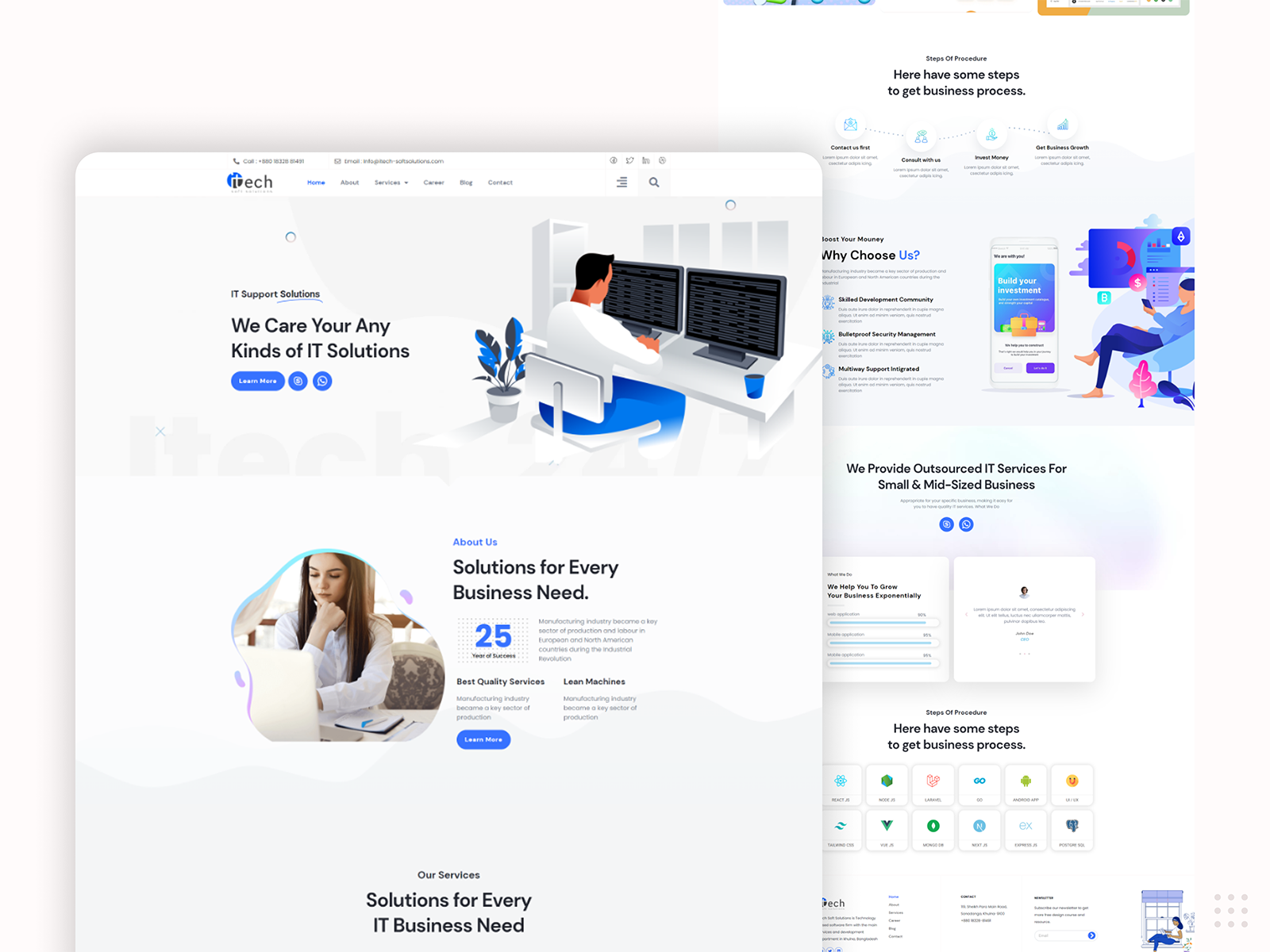 IT Company Web Template by iTech Soft Solutions on Dribbble