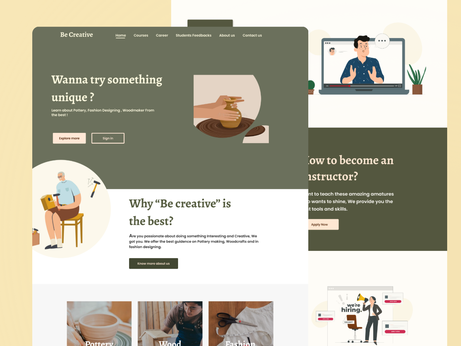 Be creative- Online learning platform by KraftX on Dribbble