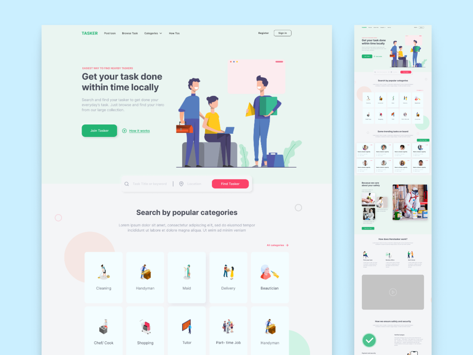 Micro jobs website design by Zahirul Islam on Dribbble