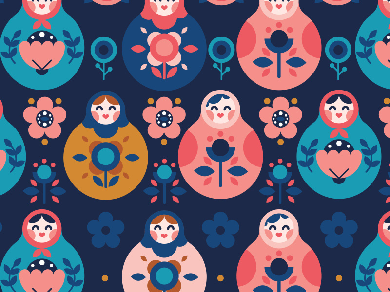 Matryoshka Pattern by Olga Davydova on Dribbble