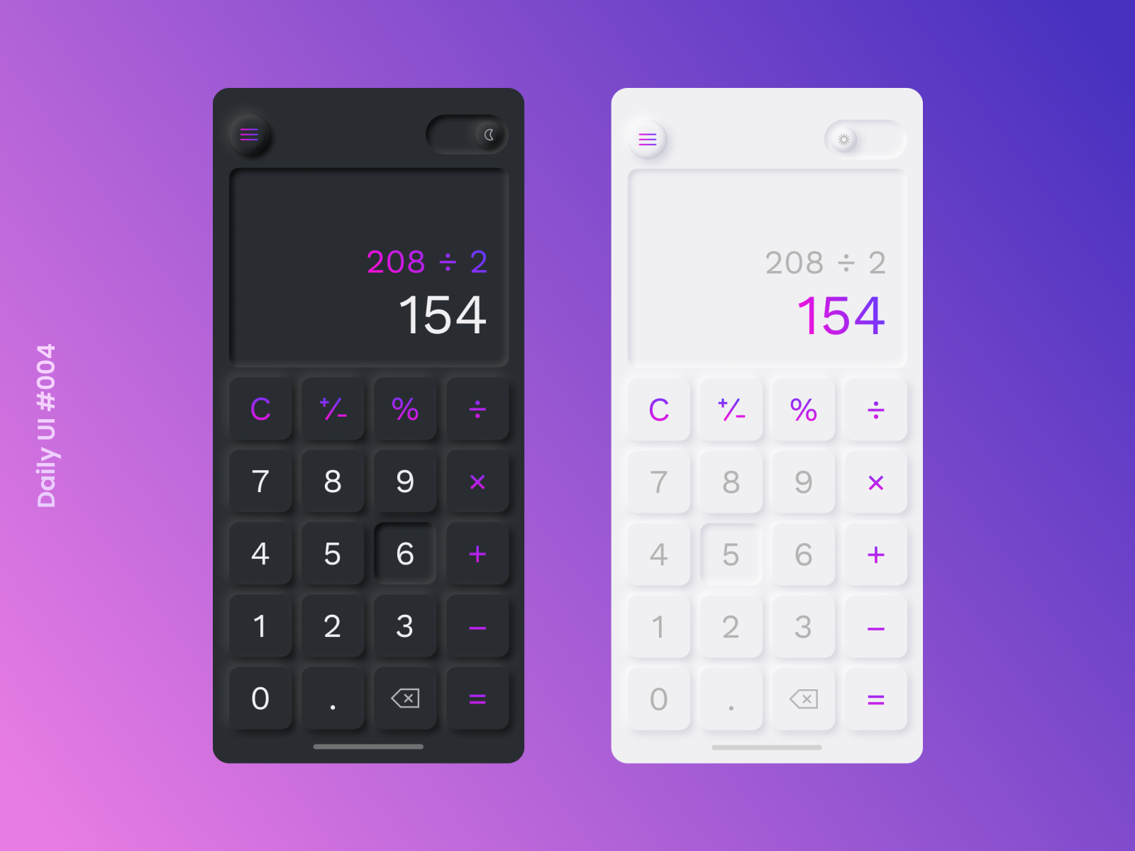 Daily UI #004: Calculator by Julie Le on Dribbble