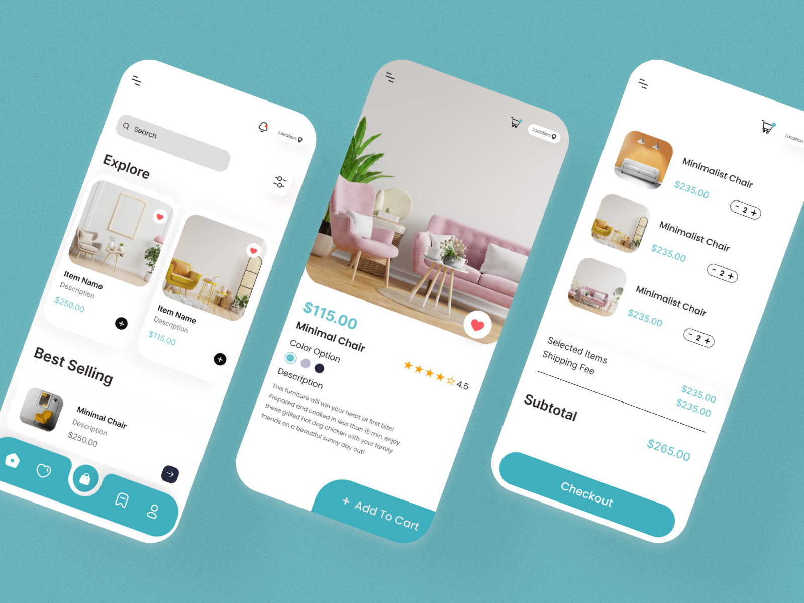Furniture Shop Mobile App Design by Elina on Dribbble