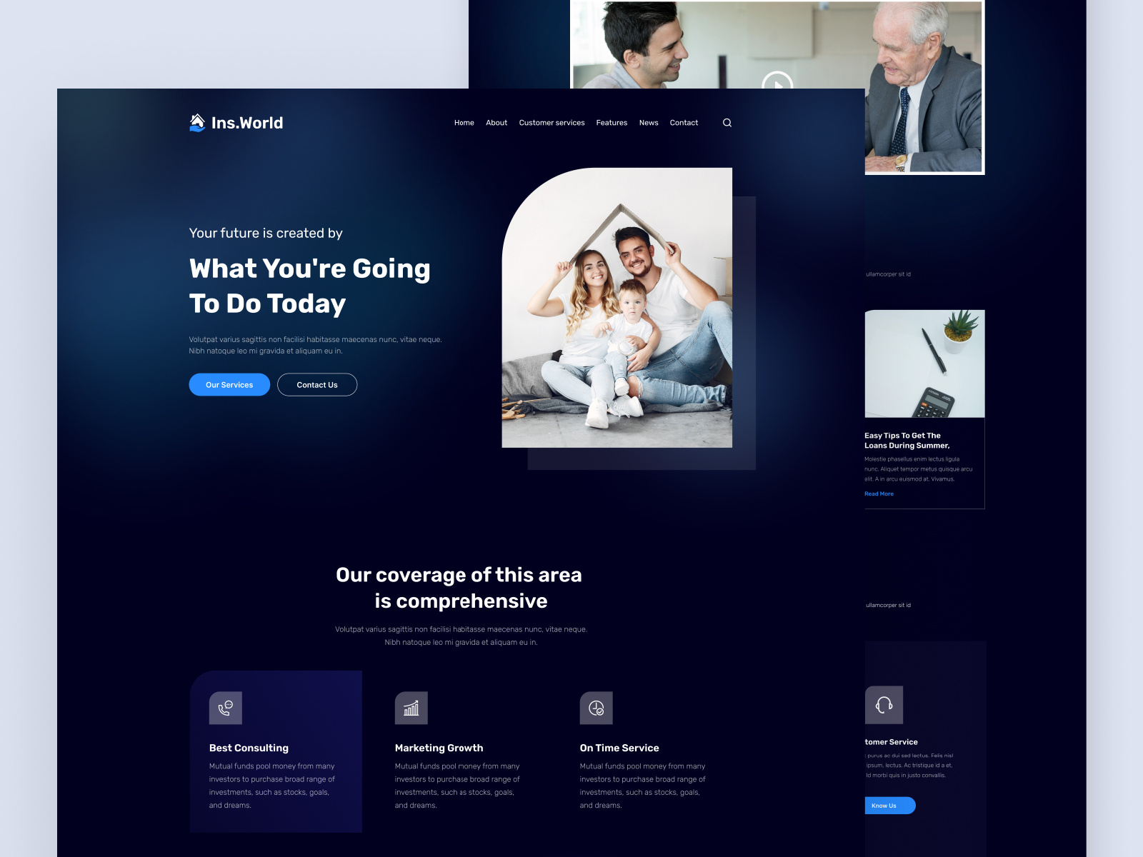 Insurance Website Landing Page by Raghwendra Pratap Singh on Dribbble