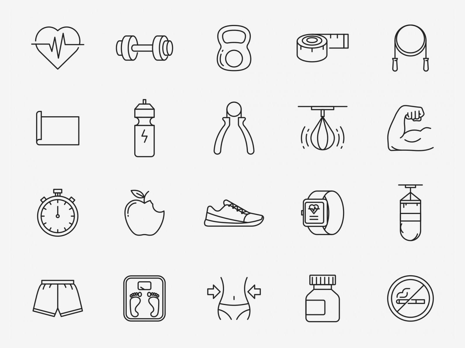 Fitness Vector Icons by Graphic Pear on Dribbble