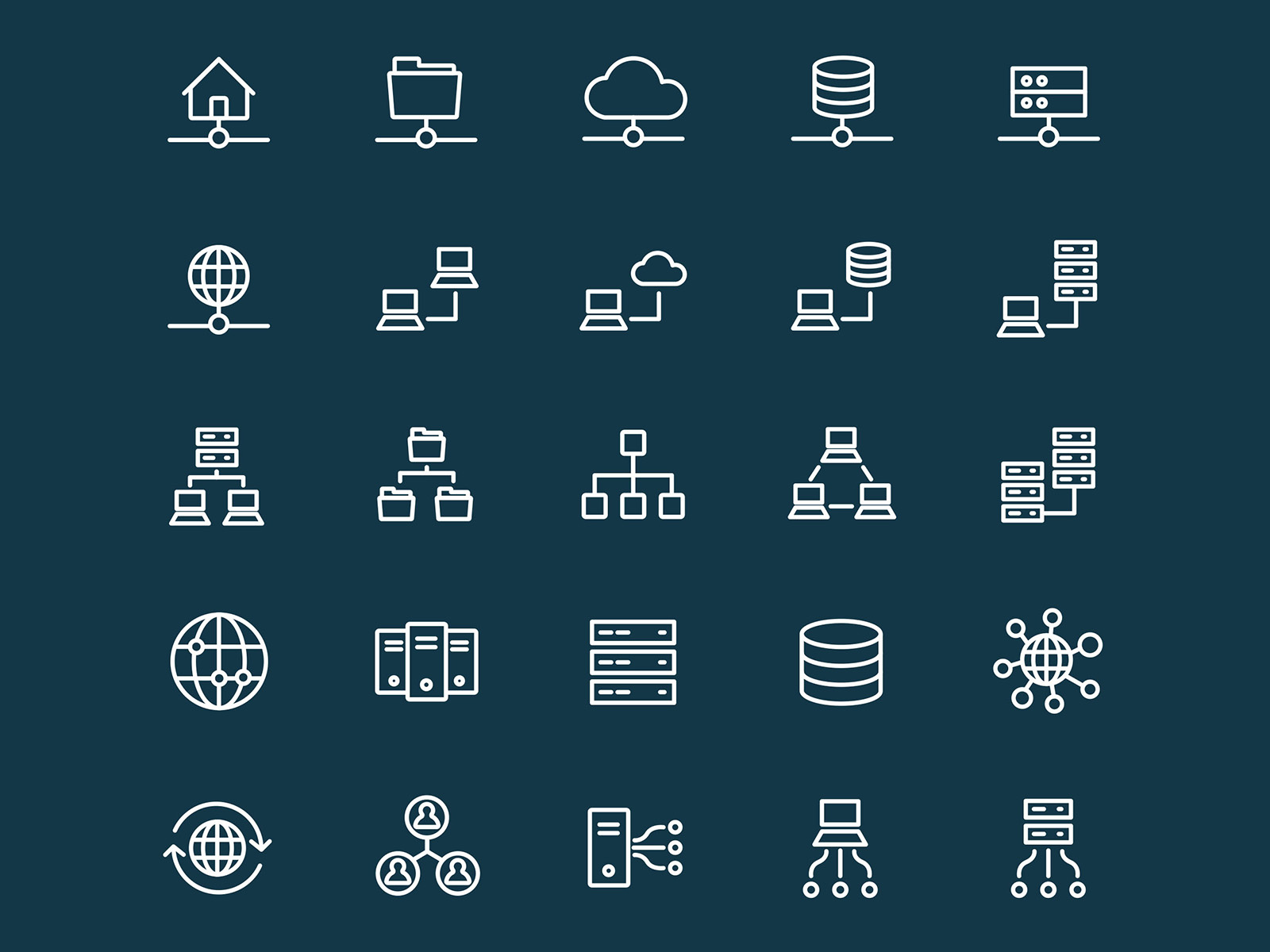 25 Vector Network Icons by Graphic Pear on Dribbble