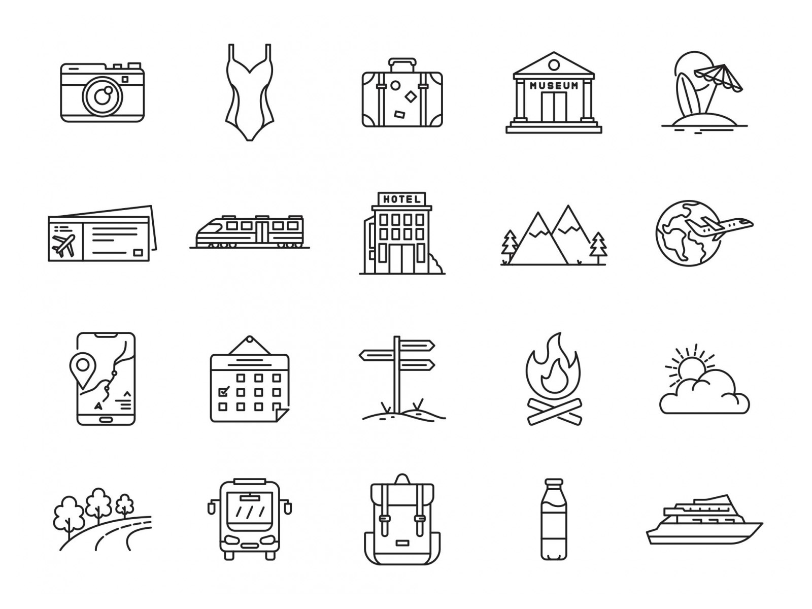 Travel Vector Icons by Graphic Pear on Dribbble